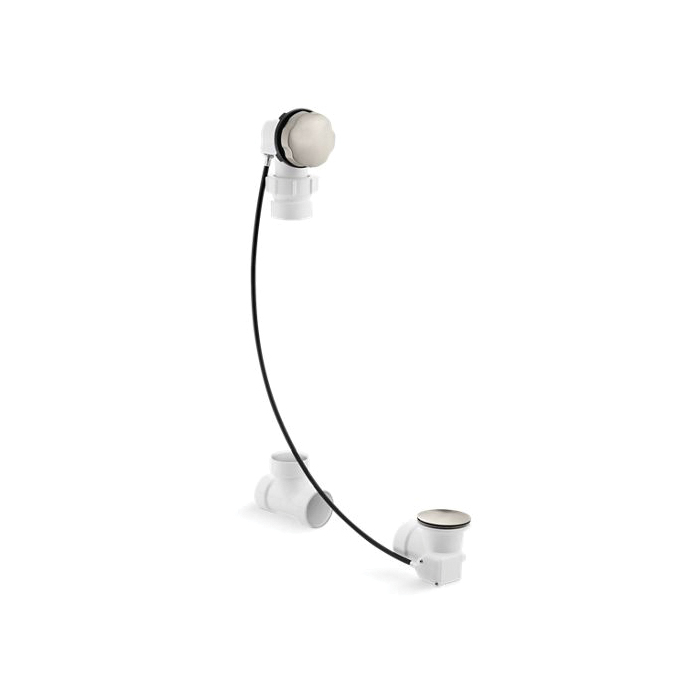 FaucetDepot - Kohler® 7214-BN Cable Bath Drain With PVC Tubing, 19-3/4 in H x 3 in W x 7-1/4 in ...